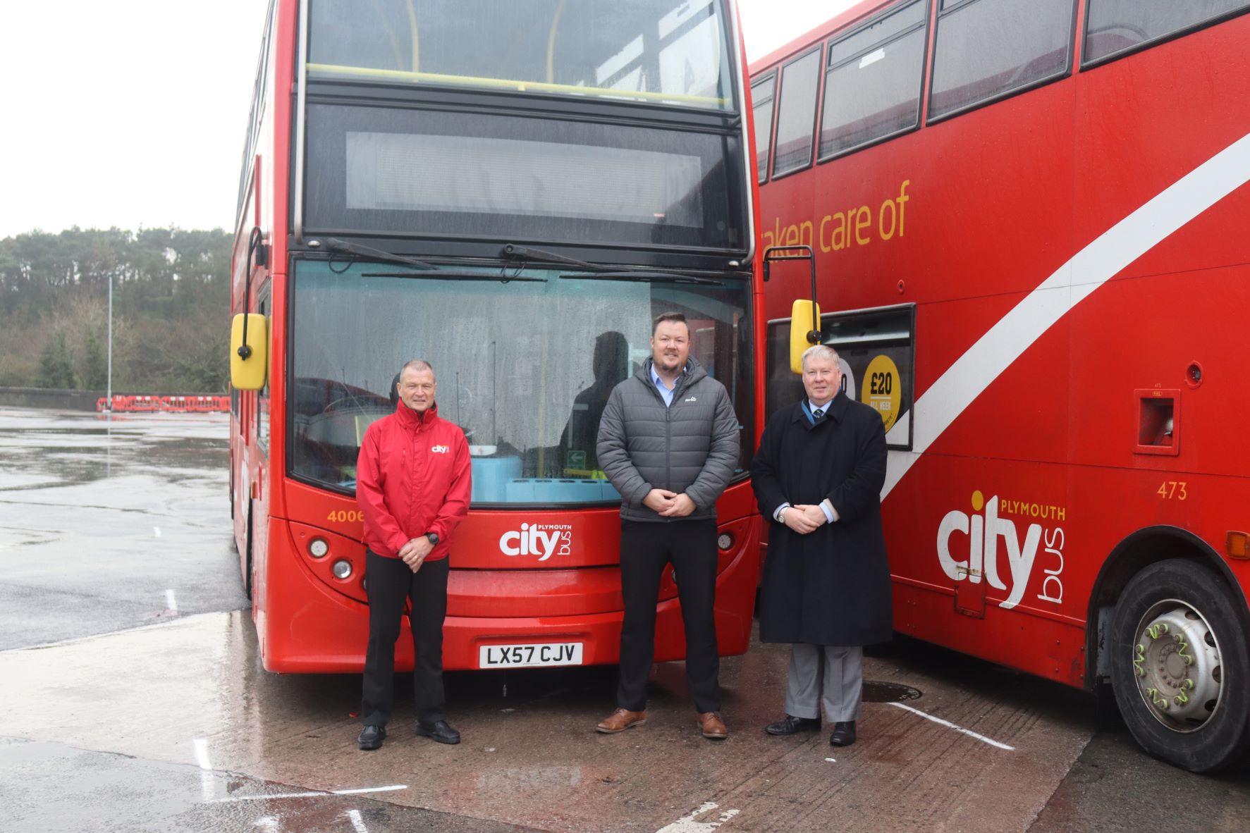 Two Routes Partially Restored Plymouth Bus